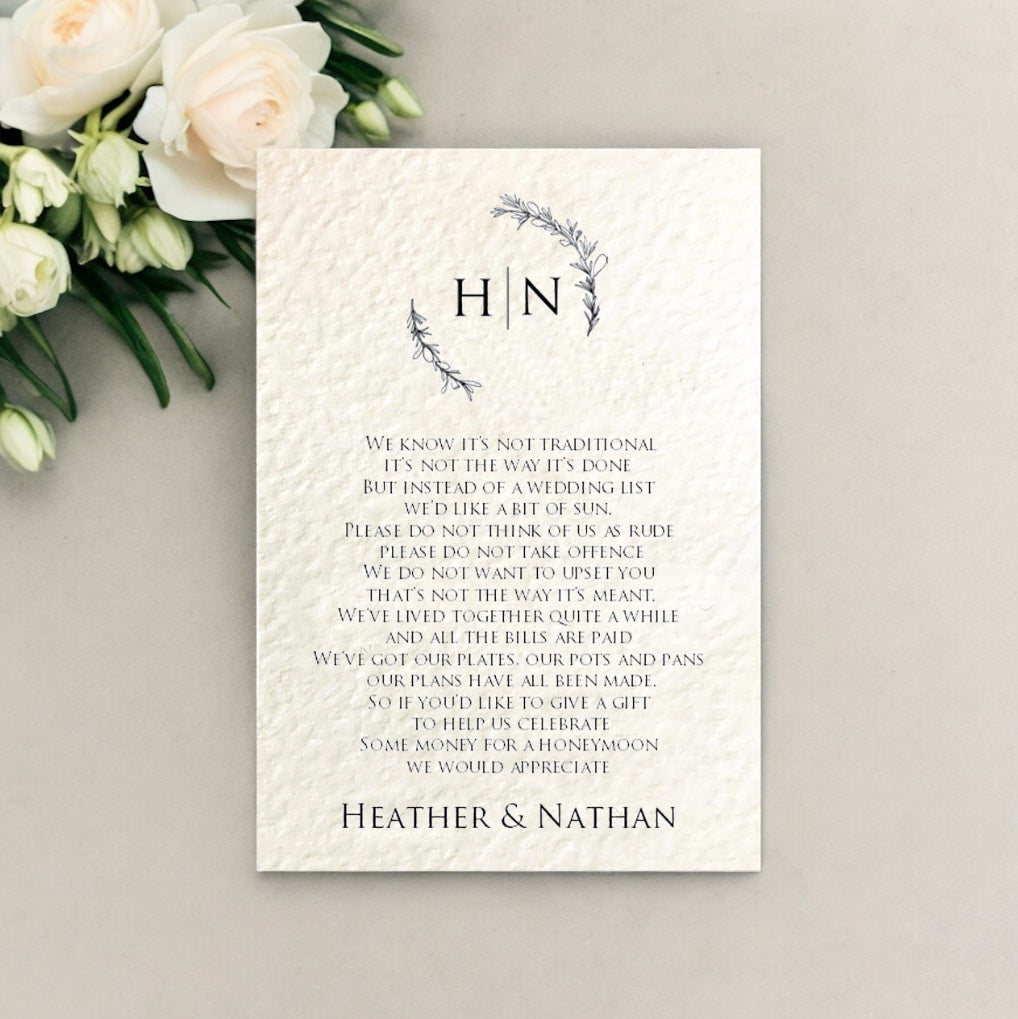 HEATHER Gift Poem Card – Occasions by Rebecca Ltd