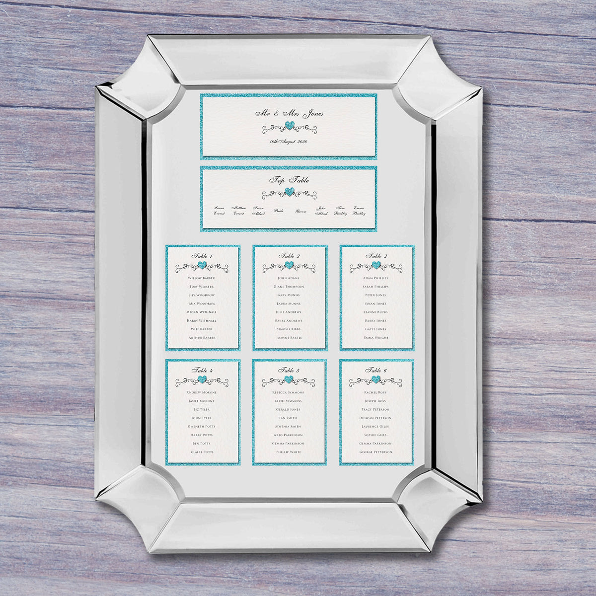 JENNIFER DIY Table Plan Cards - Glitter – Occasions by Rebecca Ltd